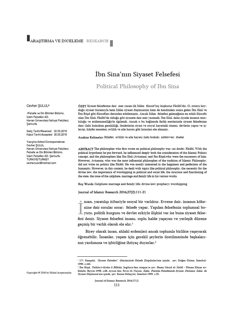 Ibn Sina Siyaset | PDF