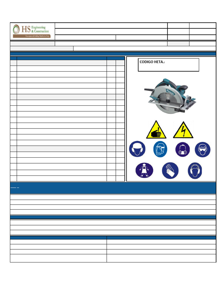 Check List Sierra Circular | PDF