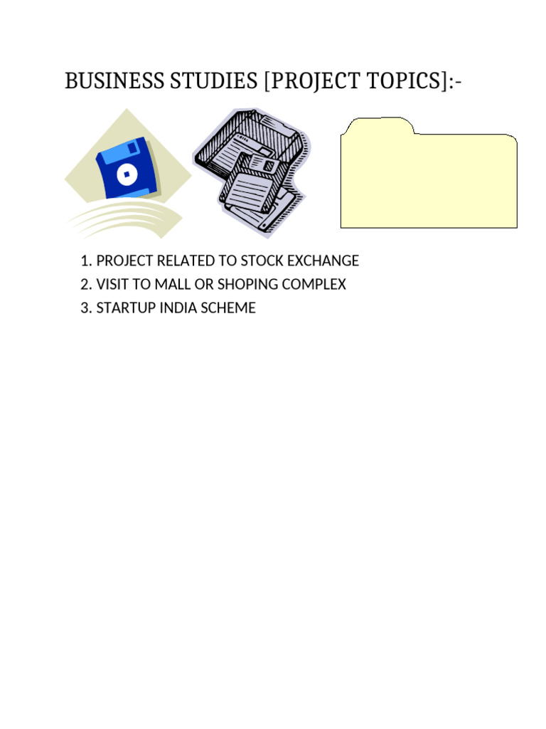 Business Studies (Project Topics) | PDF