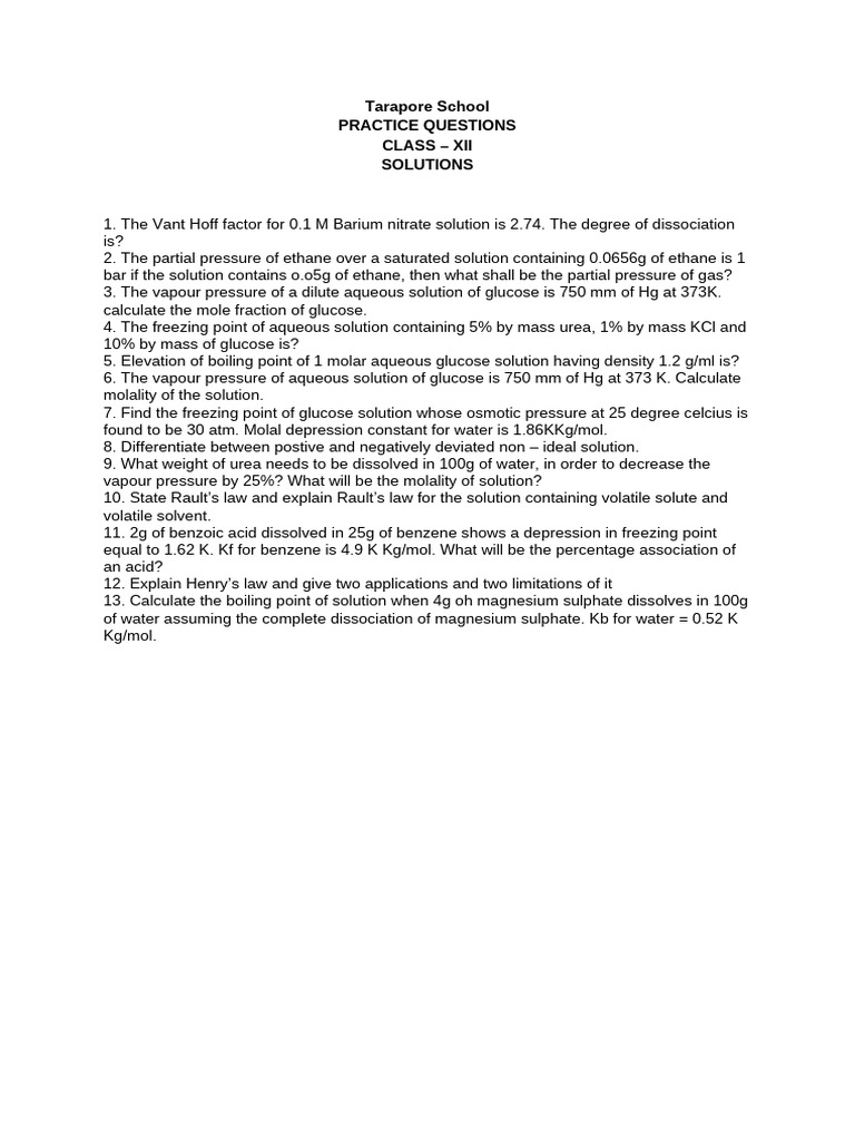 Chem Worksheet | PDF