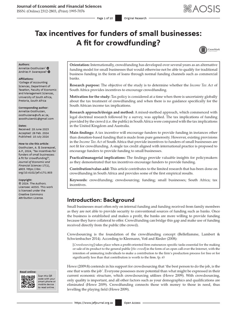 Tax Incentives For Funders of Small Businesses | PDF | Taxes | Expense