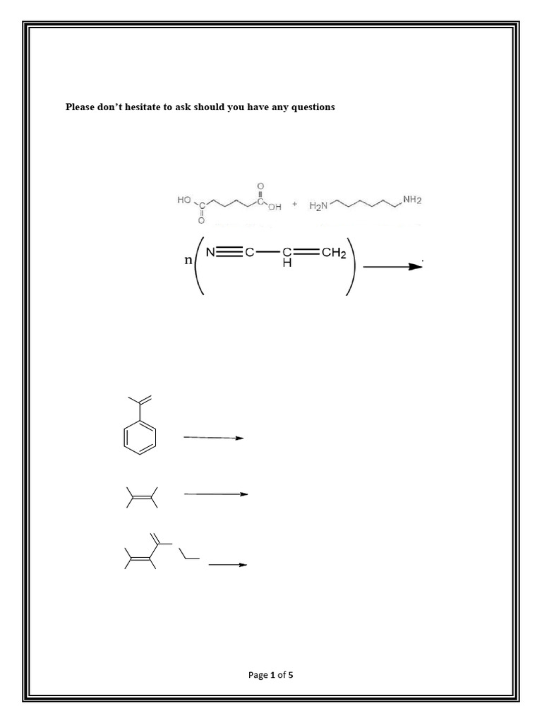 Polymer Science Exam Guide | PDF | Polymers | Polymerization