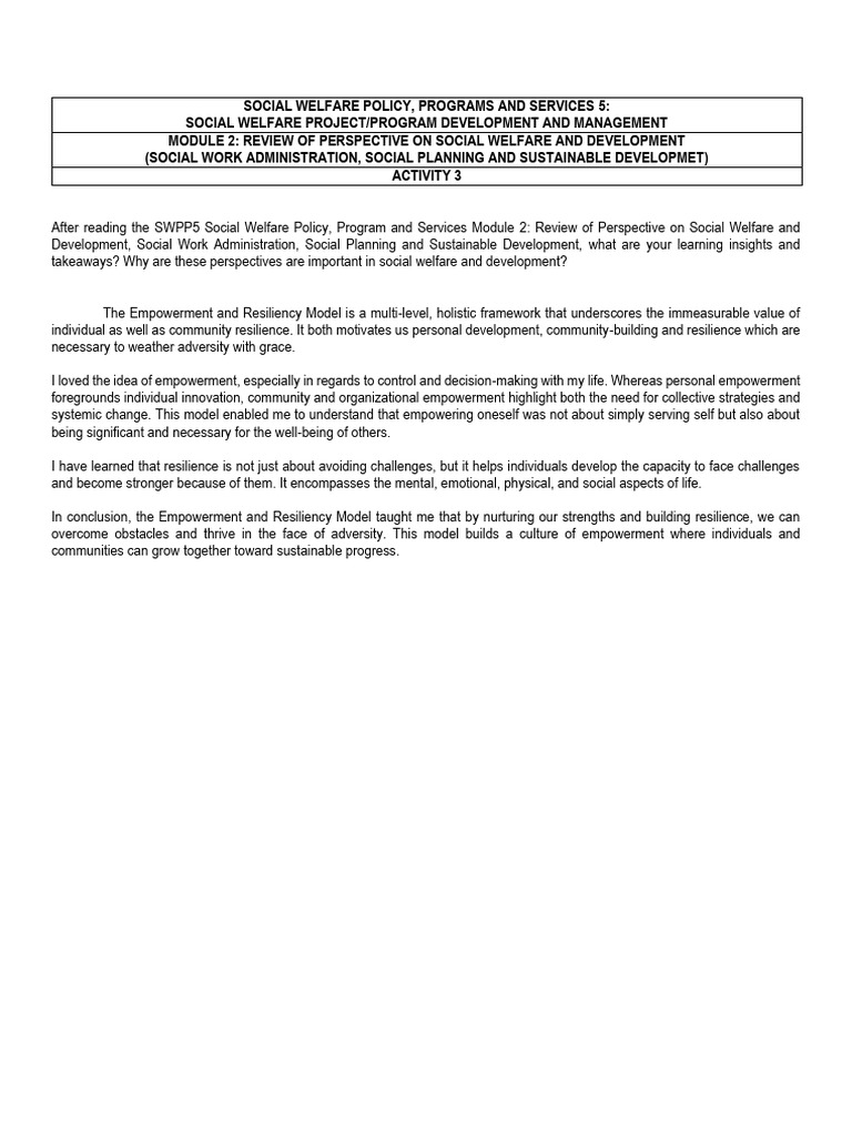 SWP 5 Module 3 Activity | PDF
