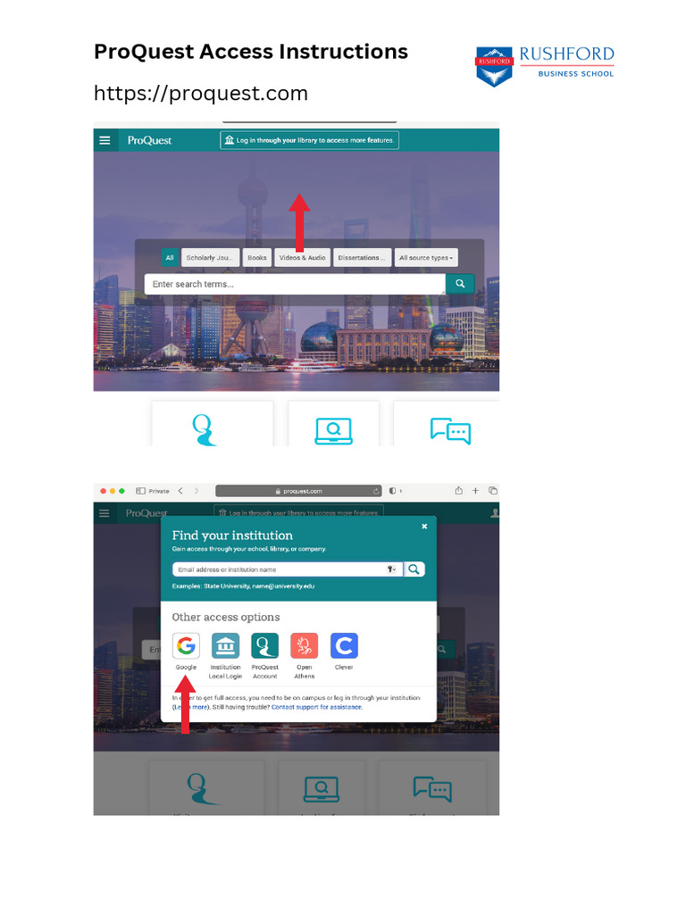 Proquest Access Instructions | PDF