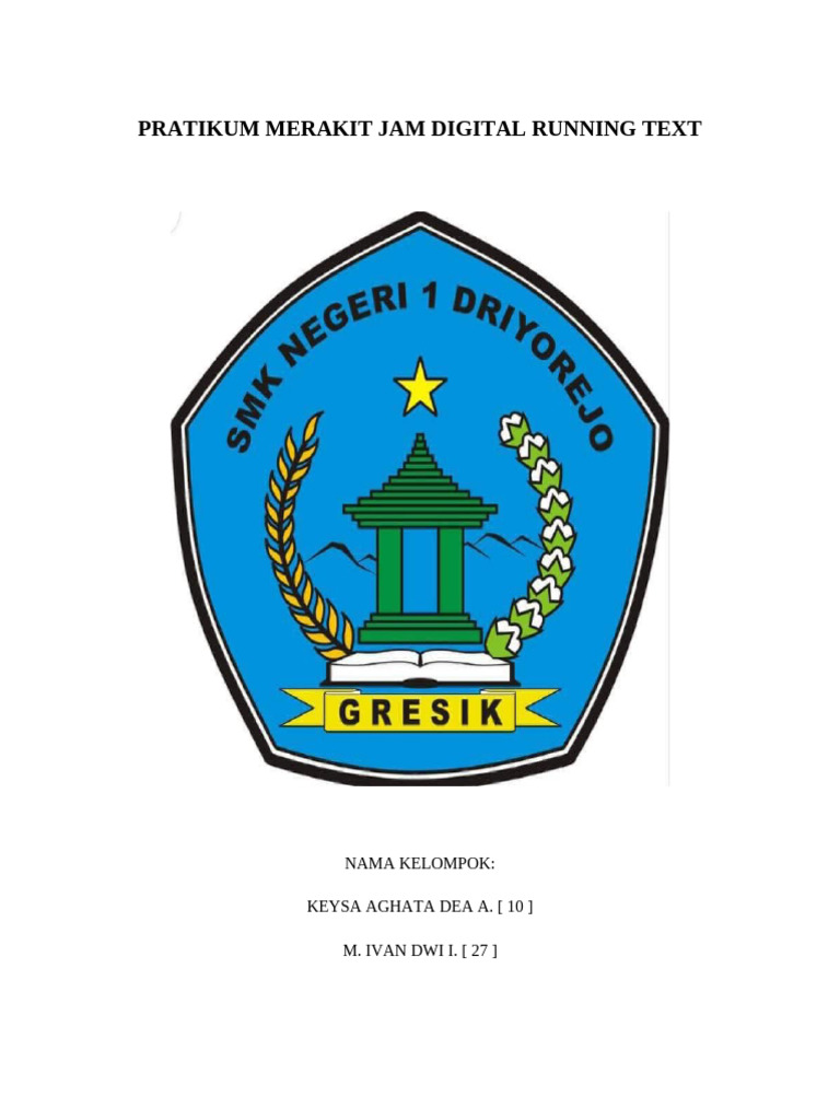 Tugas Praktikum Jam Digital Dan Running Text | PDF