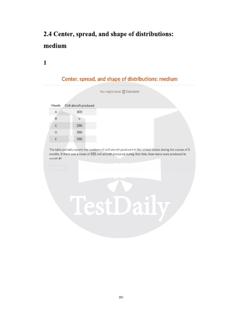 2.4 Center, Spread and Shape of Distributions | PDF