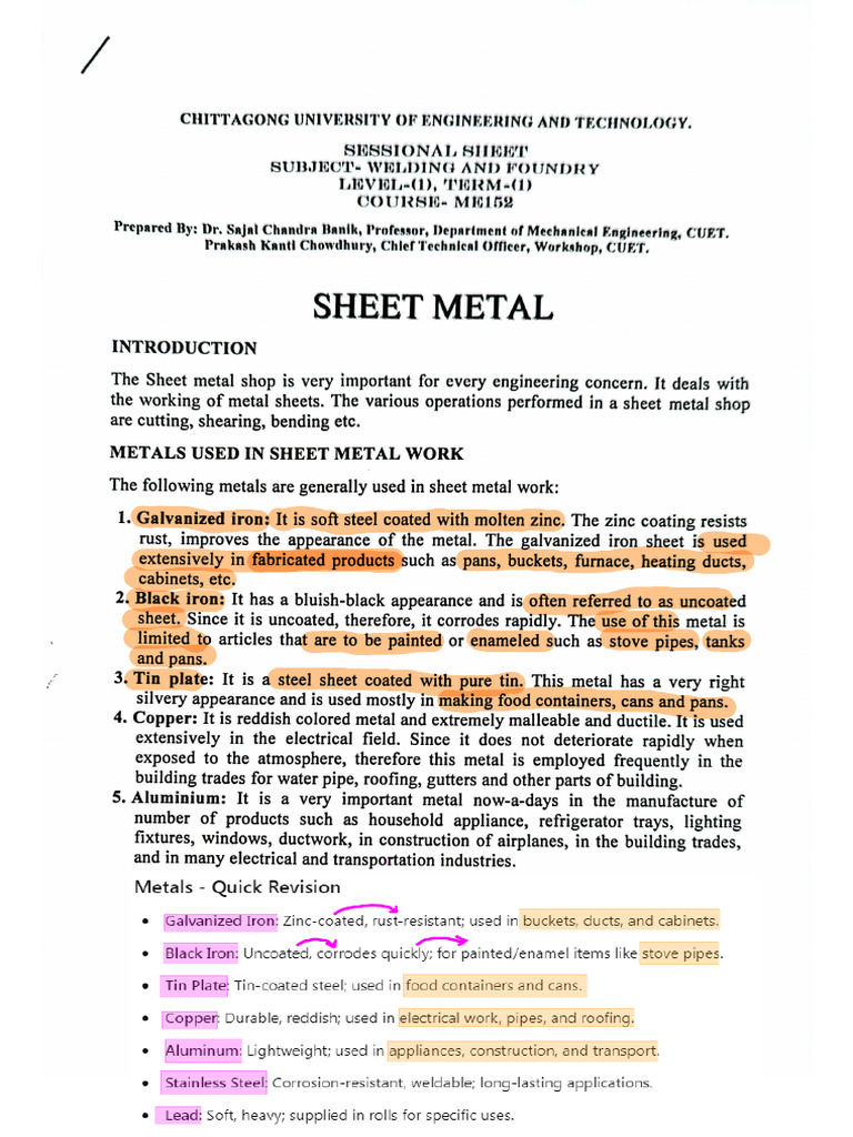 Sheet Metal | PDF