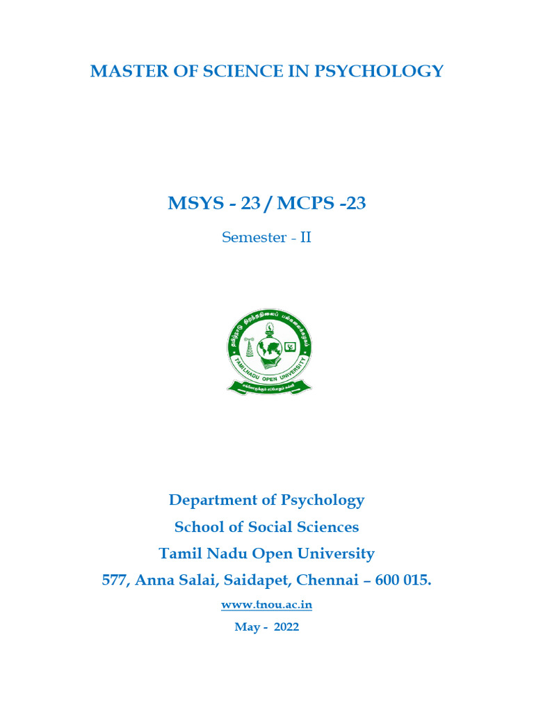 MSYS 23 MCPS 23 Psychometry (1) | PDF | Level Of Measurement ...