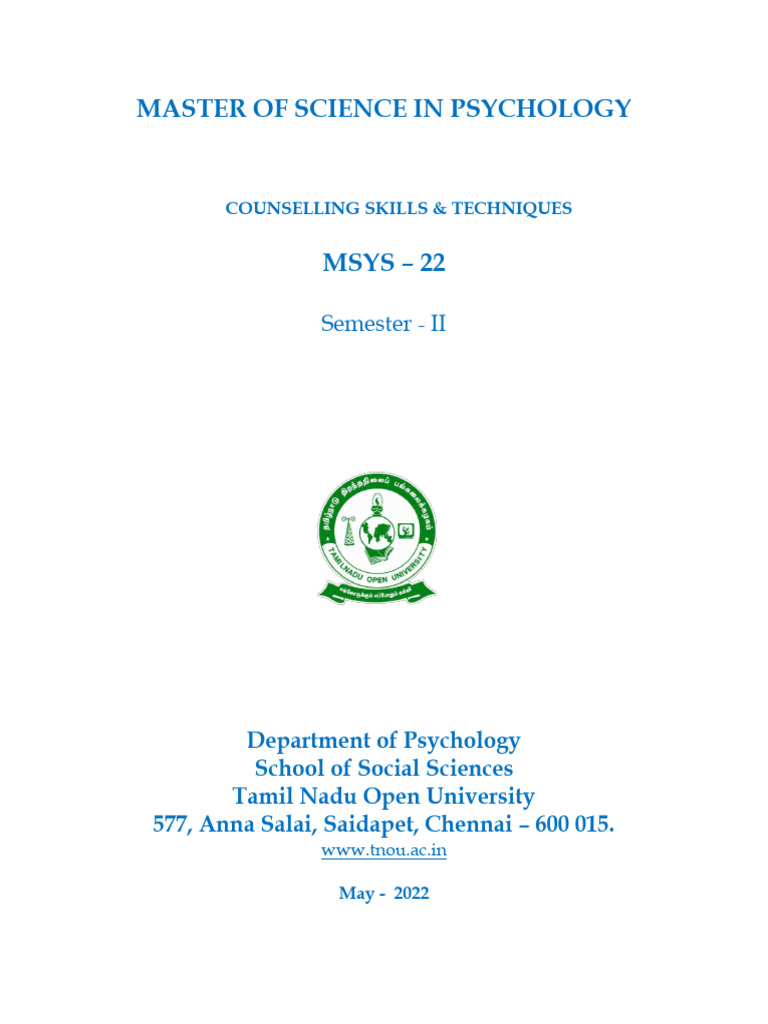 MSYS -22 Coun Skills - Final for printing | PDF | Empathy | Communication