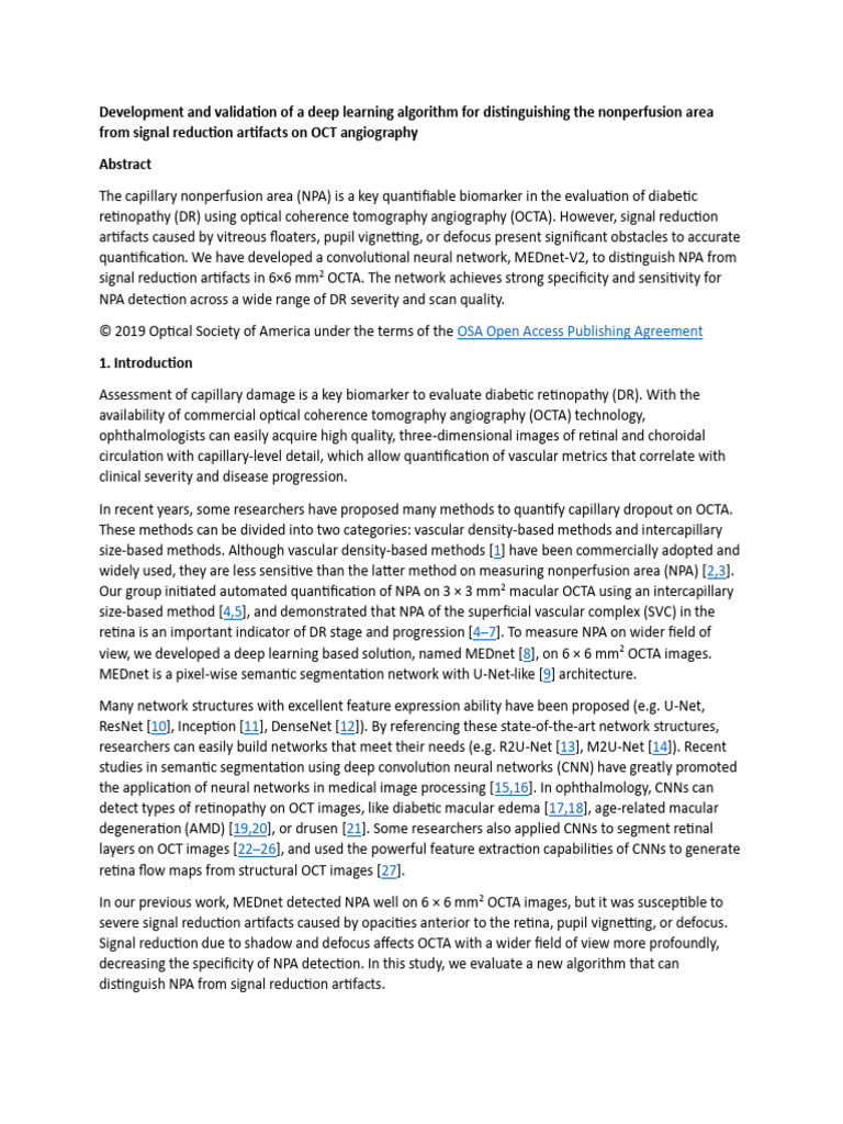 Development and Validation of A Deep Learning Algorithm For Distinguishing The Nonperfusion Area ...