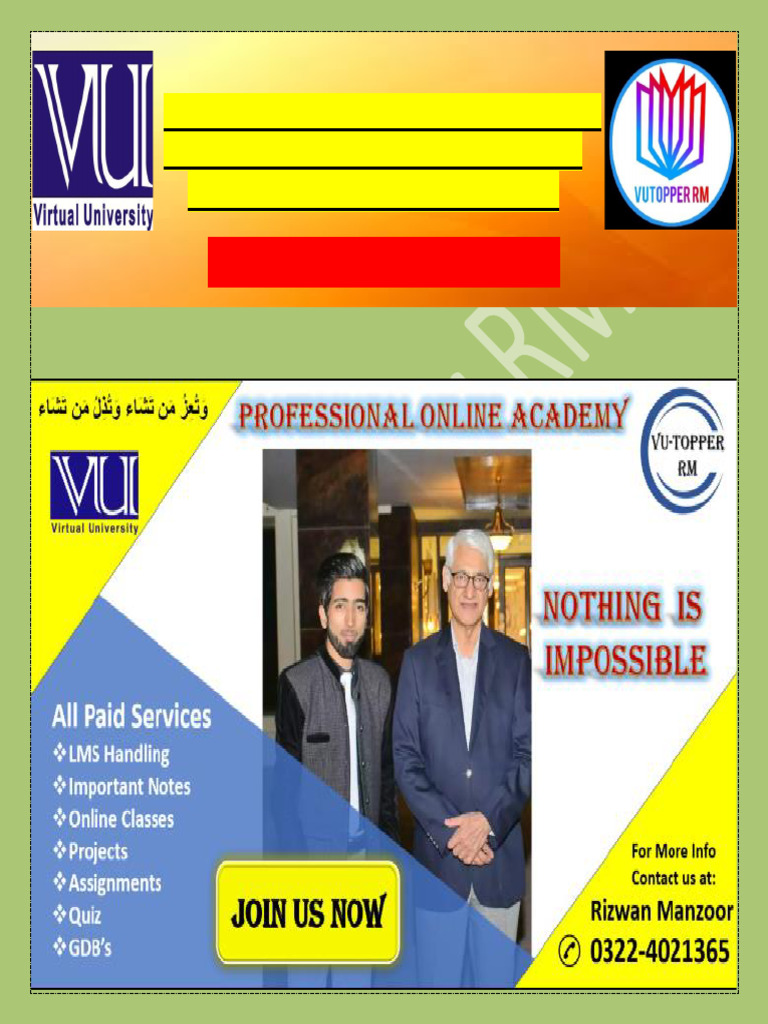 CS504 Mcqs MidTerm By Vu Topper RM-1-1 | PDF | Class (Computer Programming) | System