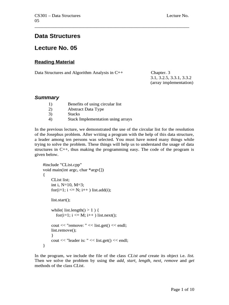 CS301-Lec05 handout | PDF | C++ | Programming Paradigms