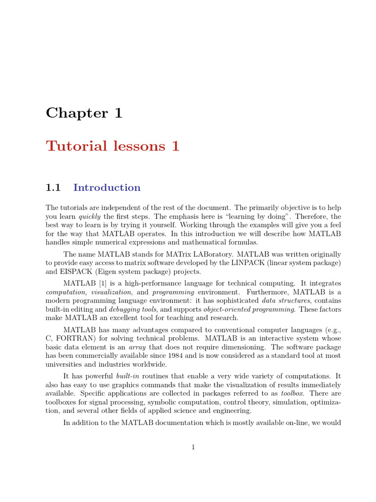 Introduction To Matlab (Students) | PDF | Matrix (Mathematics) | Matlab