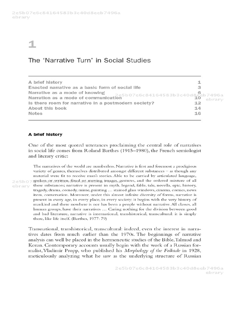 Czarniawska 2004 The Narrative Turn in Social Studies Narratives in Social Science Research ...