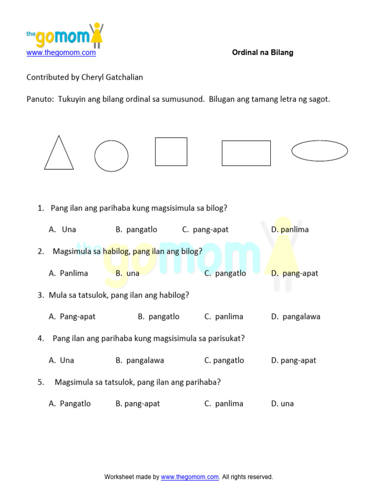 Ordinal Na Bilang | PDF