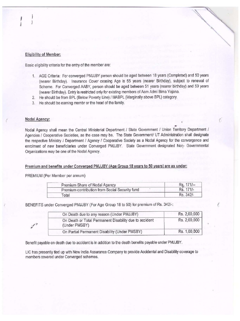 PMJJBY Brief | PDF
