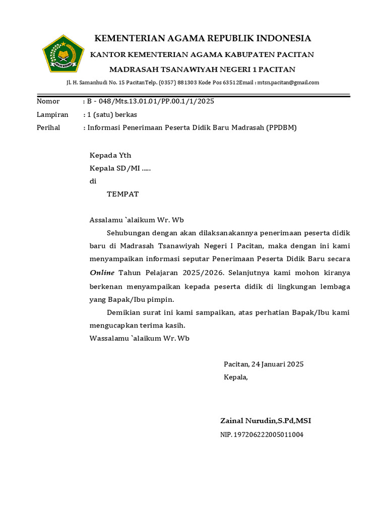 Draft Edaran PPDB 2025 | PDF