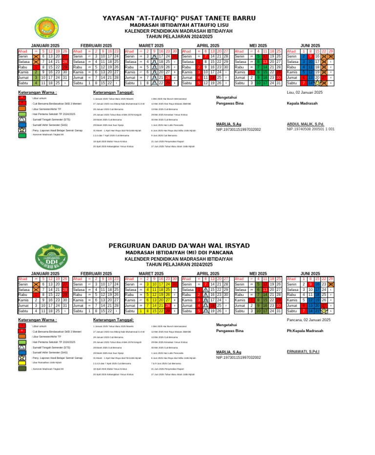 Kalender Pendidikan TP 2024-2025 SEMESTER GENAP (Autosaved) 1 | PDF