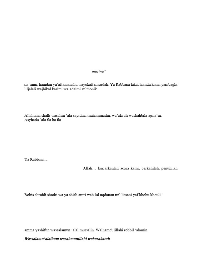 Teks Doa Pembukaan Mubes 2024 | PDF