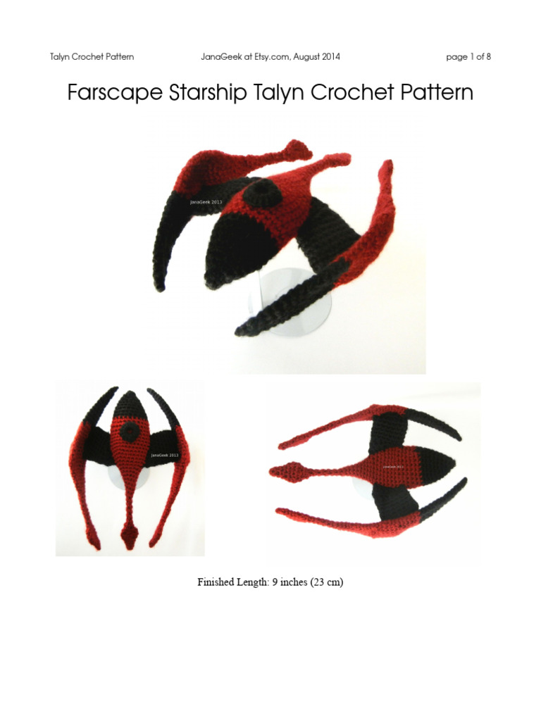 Farscape Talyn Crochet Pattern | PDF | Crochet | Yarn