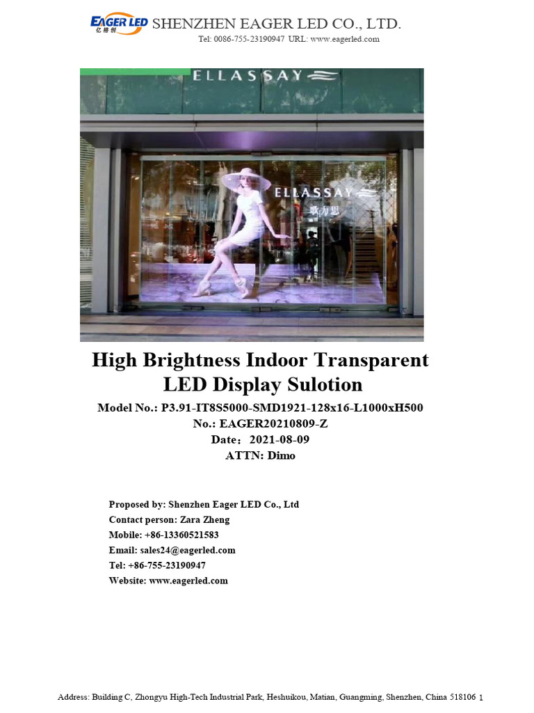 High Brightness Transparent LED Display | PDF | Display Technology ...