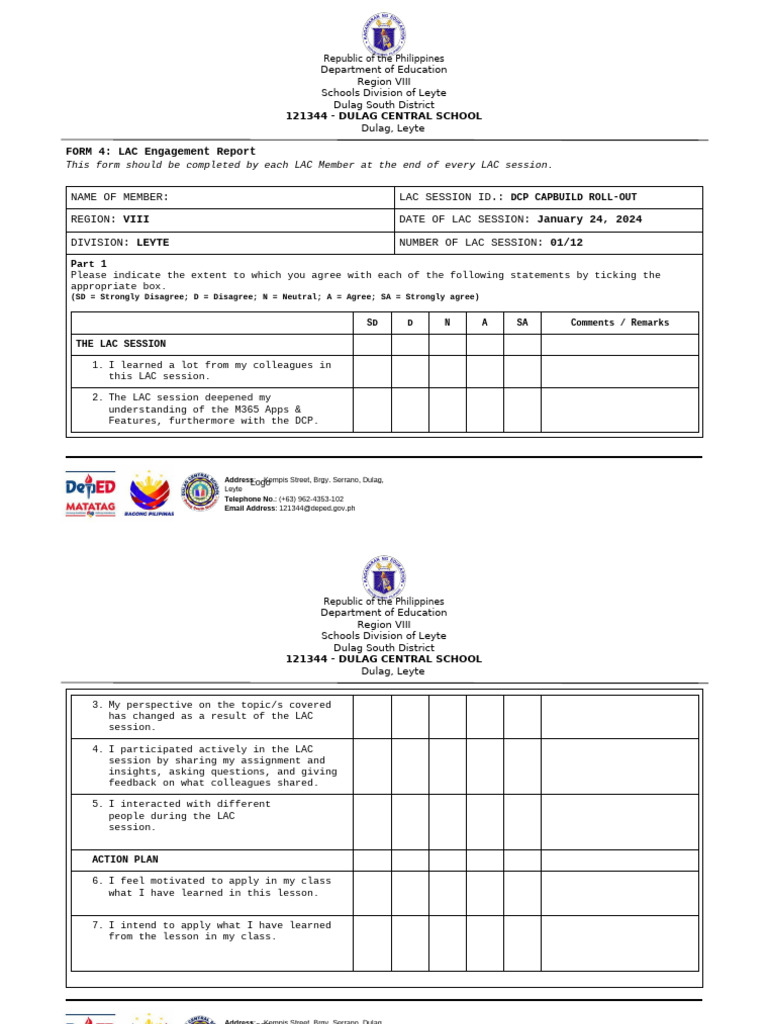 121344-Form-4-LAC-Engagement-Report | PDF | Behavior Modification | Communication