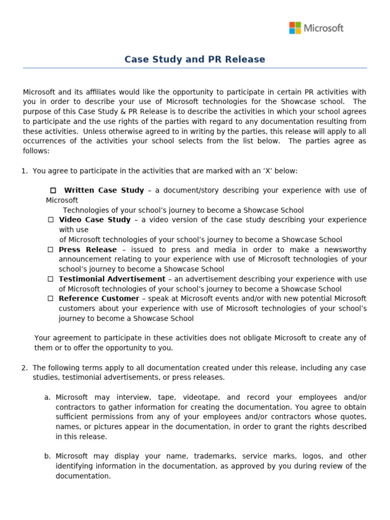 Case Study PR Release Form | PDF | Justice | Crime & Violence