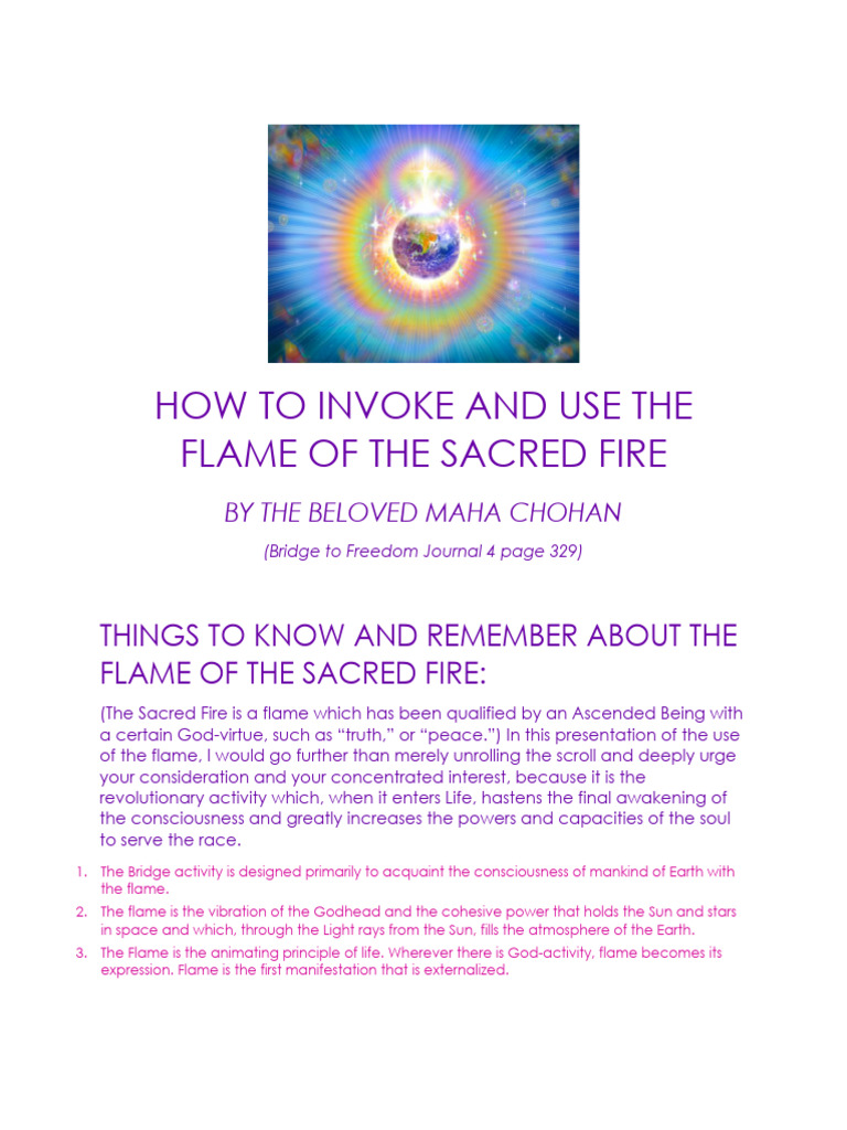How To Invoke and Use The Flame of The Sacred Fire | PDF | Ascended ...