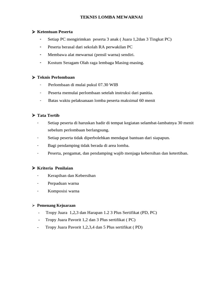 Teknis Lomba Patria | PDF