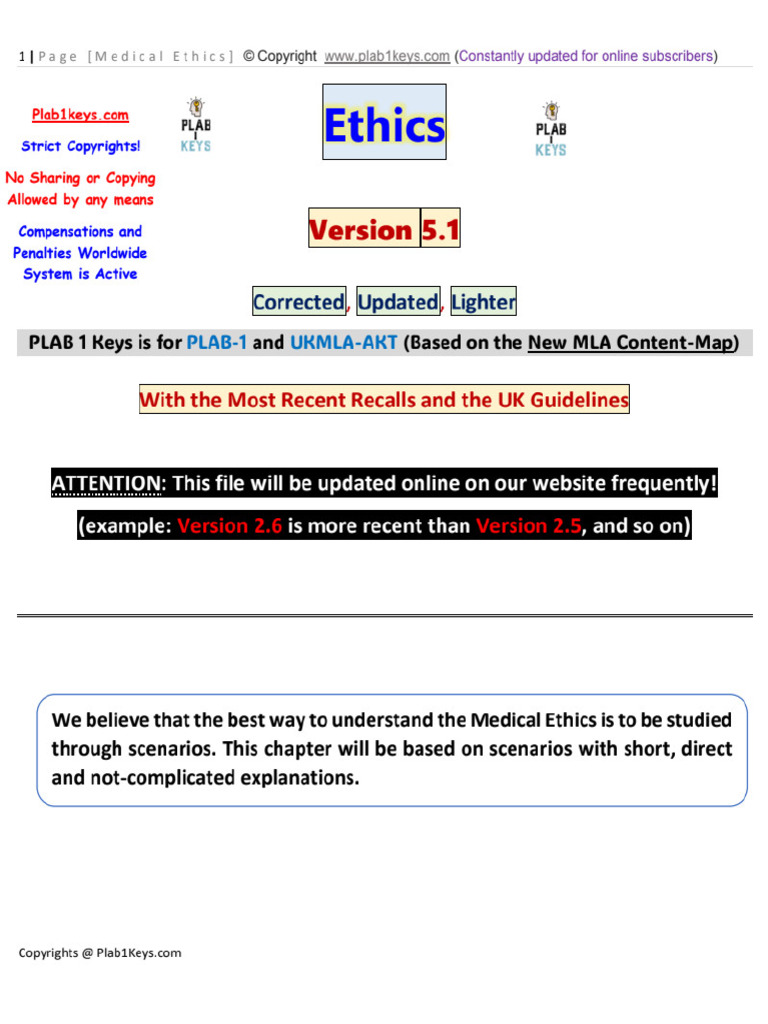 Ethics (Plab Keys) | PDF