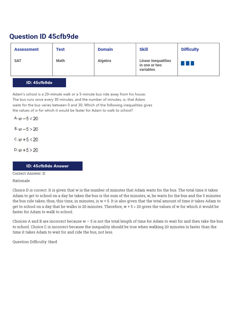 Open 01. Algebra (Hard) Answers PDF | PDF | Equations | Inequality ...