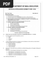 CBSE Class 12 Artificial Intelligence Sample Question Paper 2025 | PDF ...