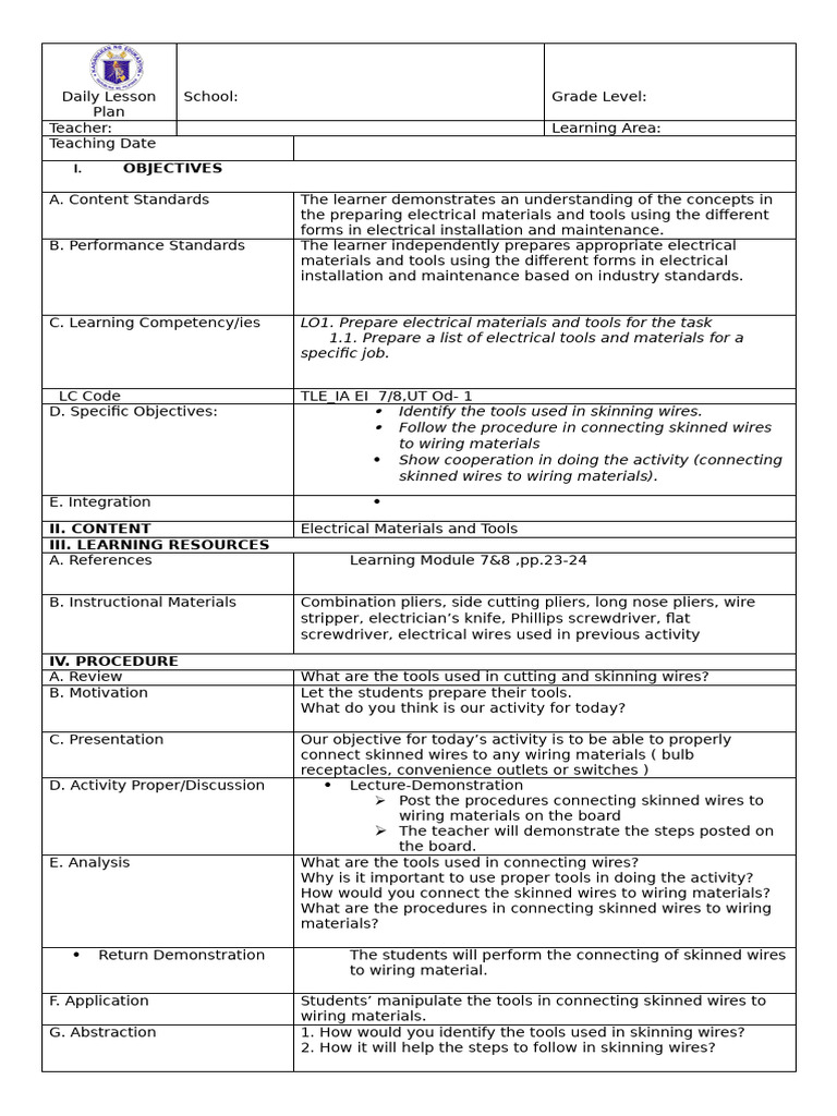 DLP EIM LO1-6 | PDF | Tools | Learning
