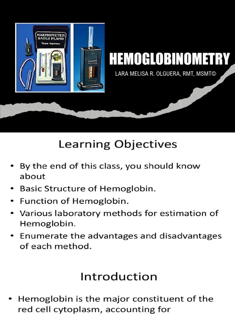 HEMOGLOBINOMETRY | PDF