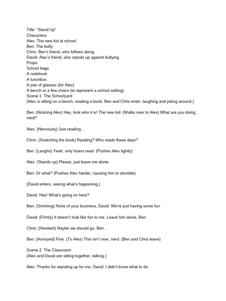 Drama Script-Bullying | PDF