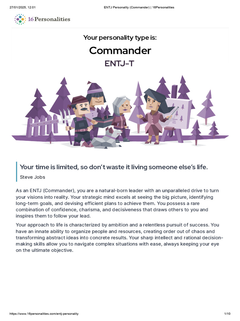 ENTJ Personality (Commander) - 16personalities | PDF | Psychological Resilience | Motivational