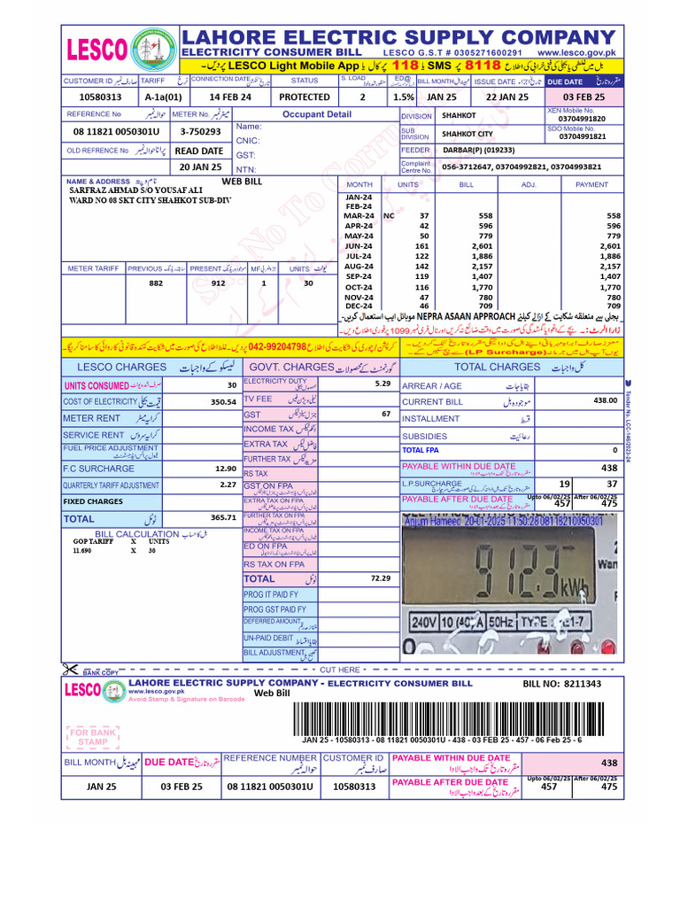 Lesco - Web Bill | PDF