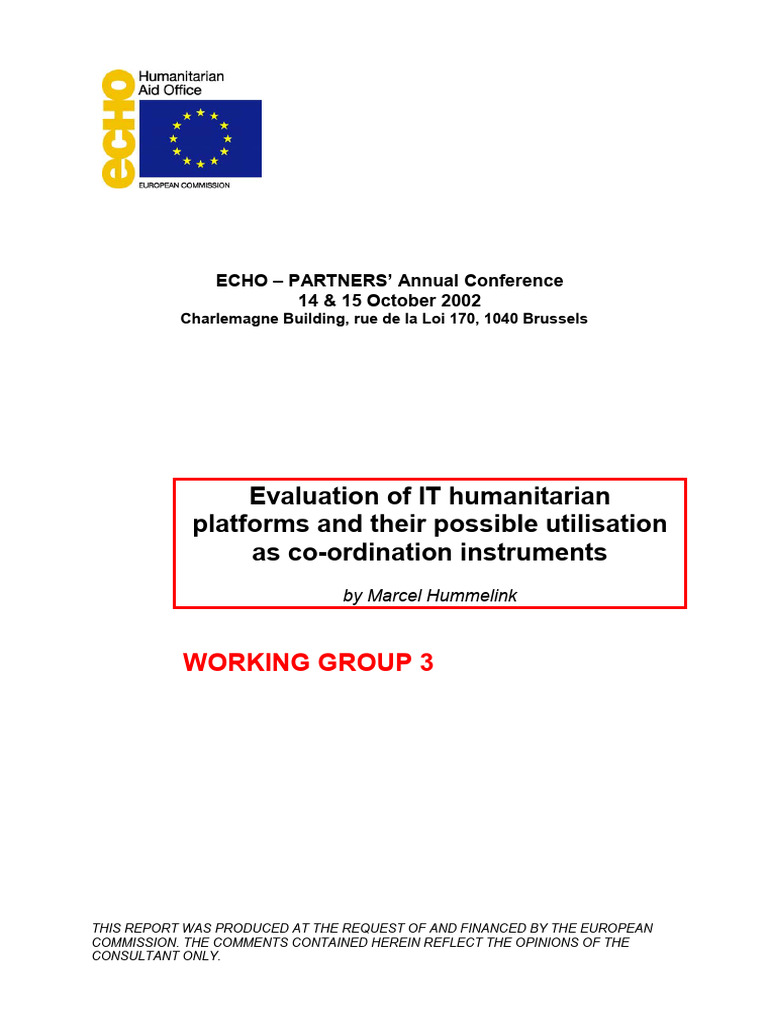 Evaluation of IT Humanitarian Platforms and Their Possible Utilisation ...
