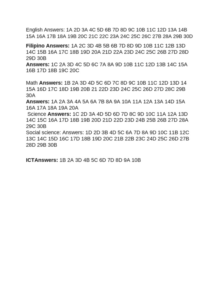 Answers Gen Ed | PDF