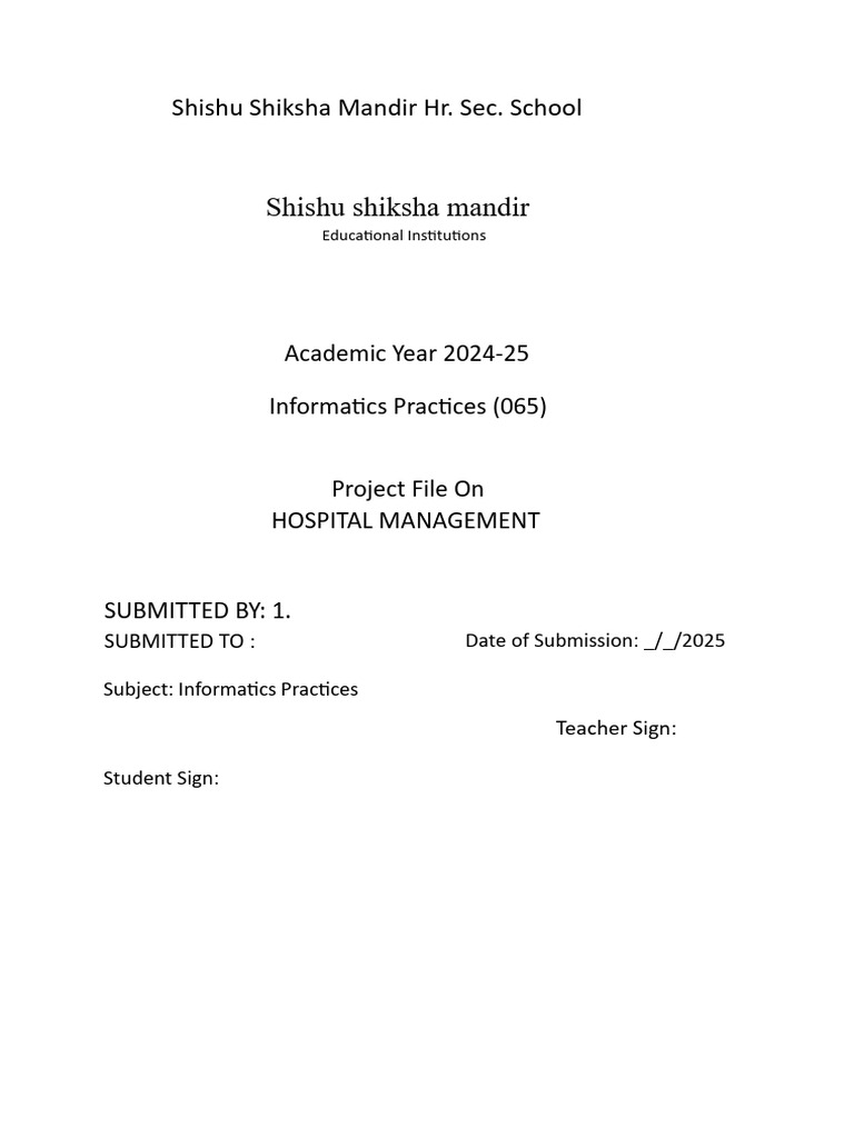 CBSE Class 12 Informatics Practices Proj | PDF | Software Testing ...