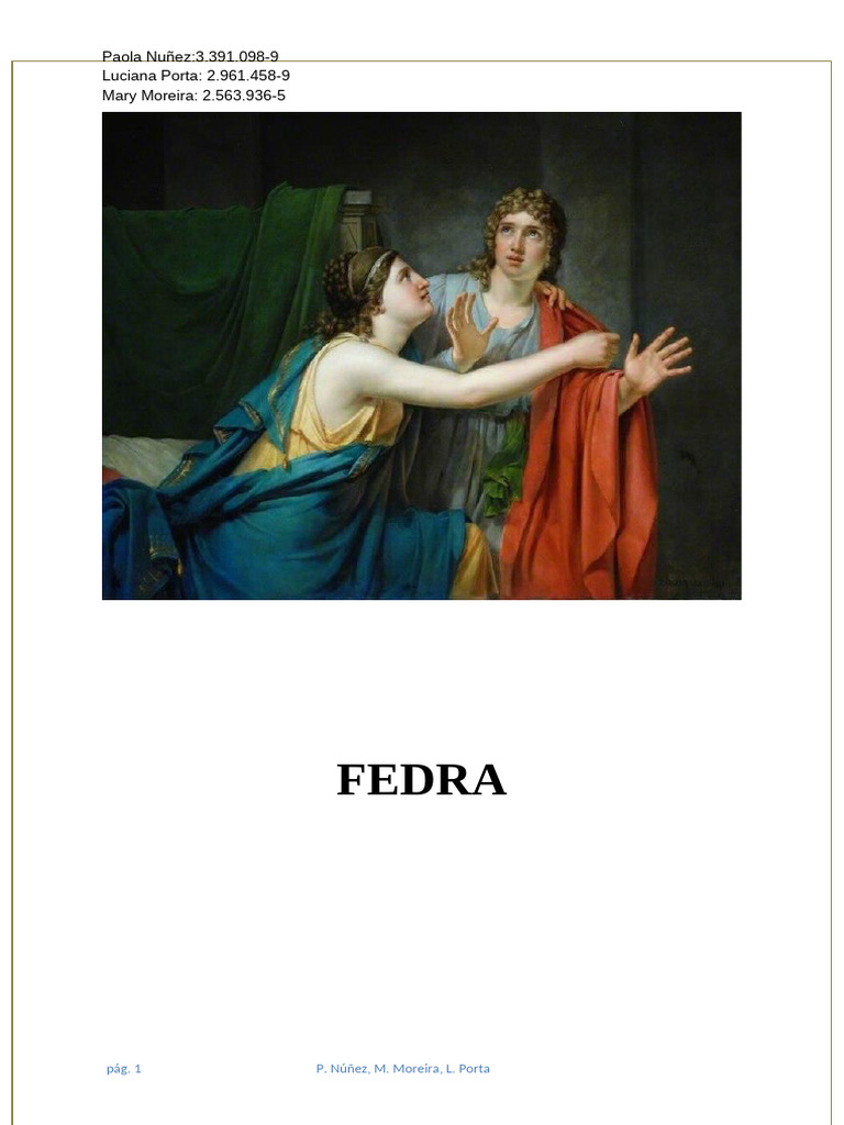 Análisis del personaje Aricia en Fedra | PDF | Tragedia | Minotauro