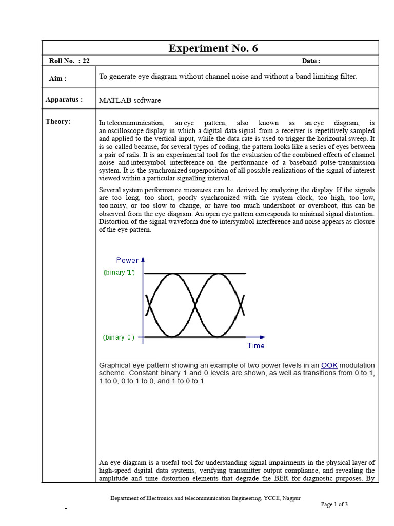 Eye Diagram Analysis for Engineers | PDF | Electronics | Telecommunications Engineering