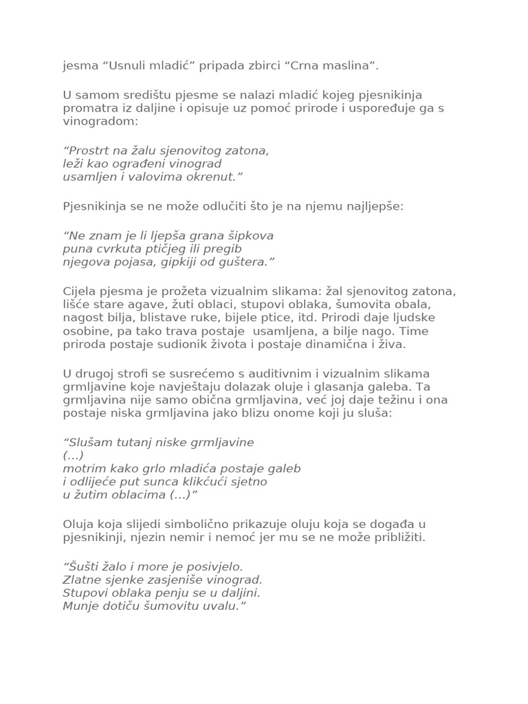 Analiza Pjesme | PDF