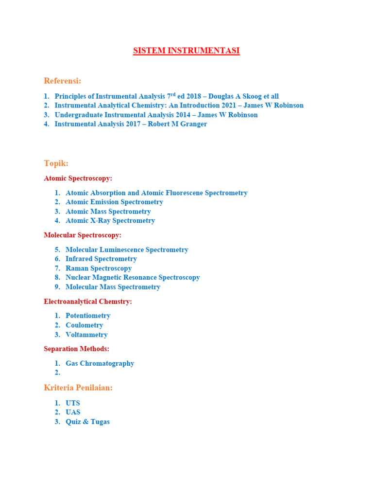Intro Sistem Instrumentasi-2 | PDF | Detection Limit | Analytical Chemistry