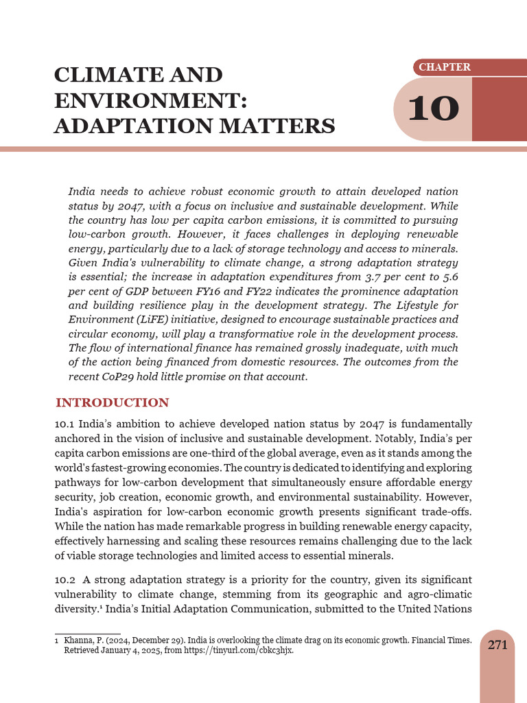 Environment and Climate Adaption | PDF | United Nations Framework ...