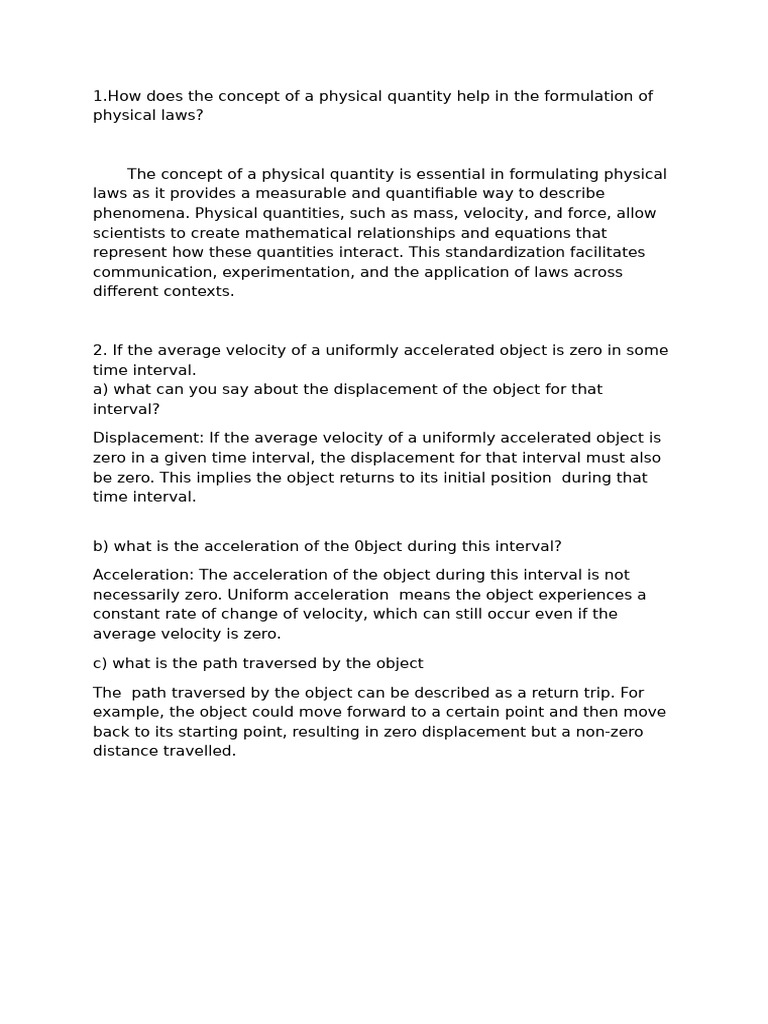 Physics Ass Quetion 1&2 | PDF