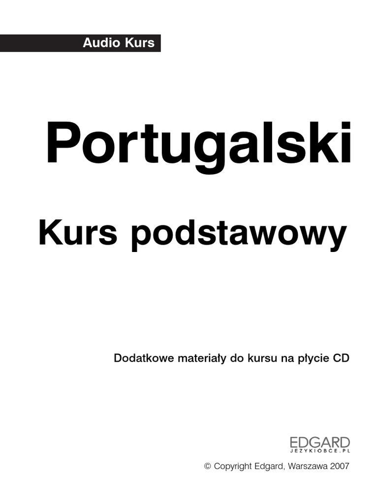 Portugalski Kurs Podstawy | PDF