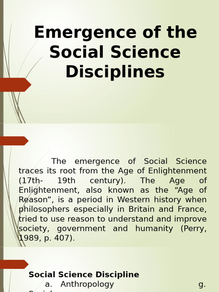 3Emergence of the Social Science Disciplines | PDF | Social Sciences | Psychology