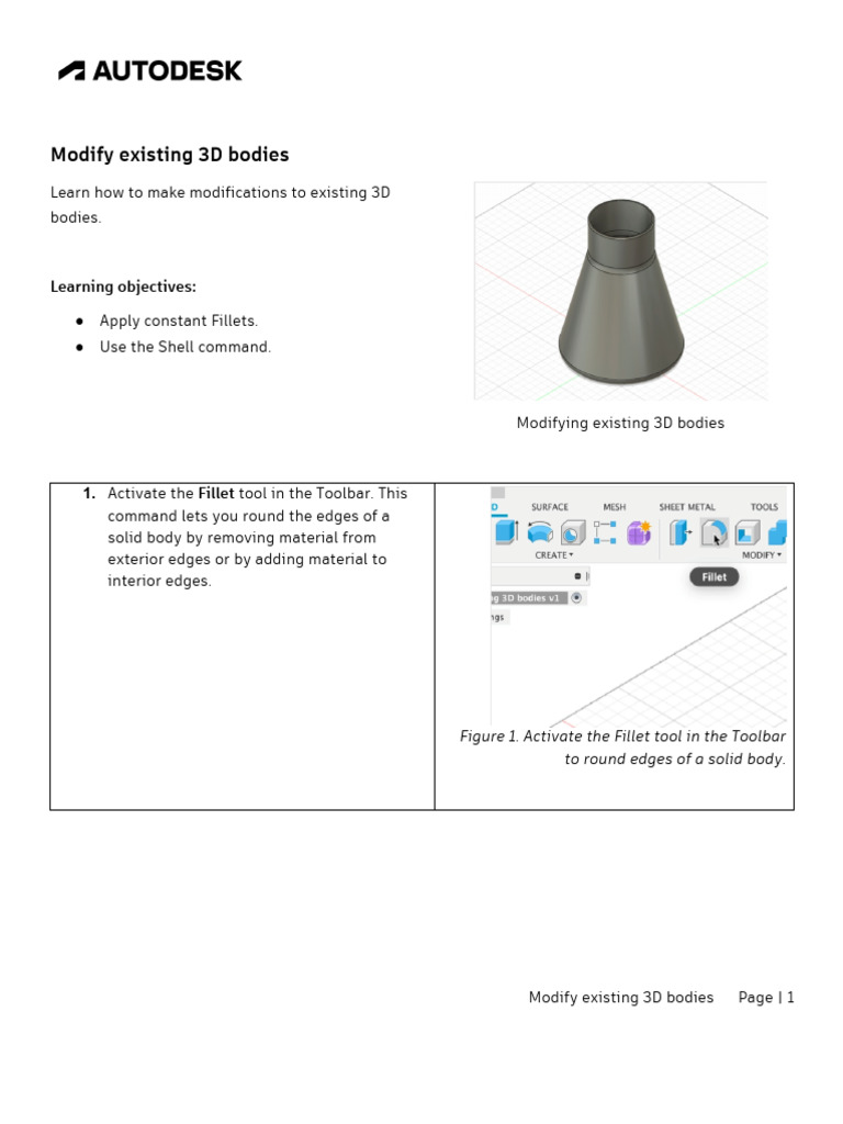 07 Modify Existing 3D Bodies | PDF