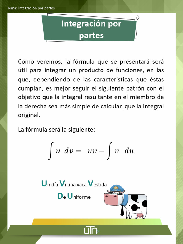 Guía de Integración por Partes | PDF | Integral | Objetos matemáticos